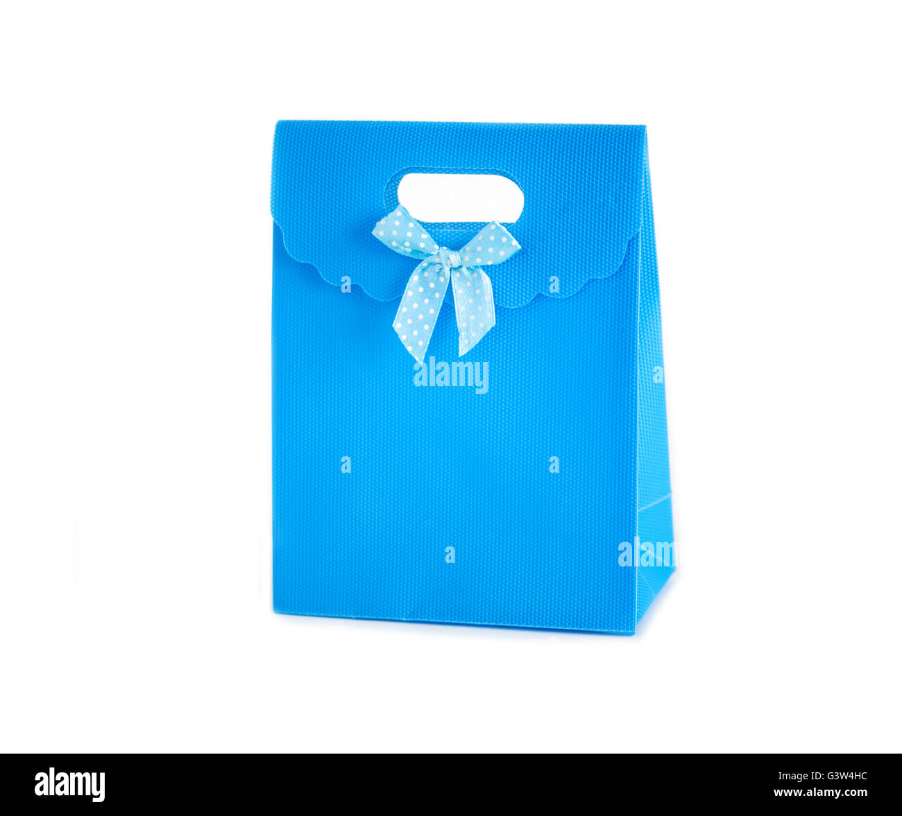 Blue gift bag isolated on white background Stock Photo - Alamy