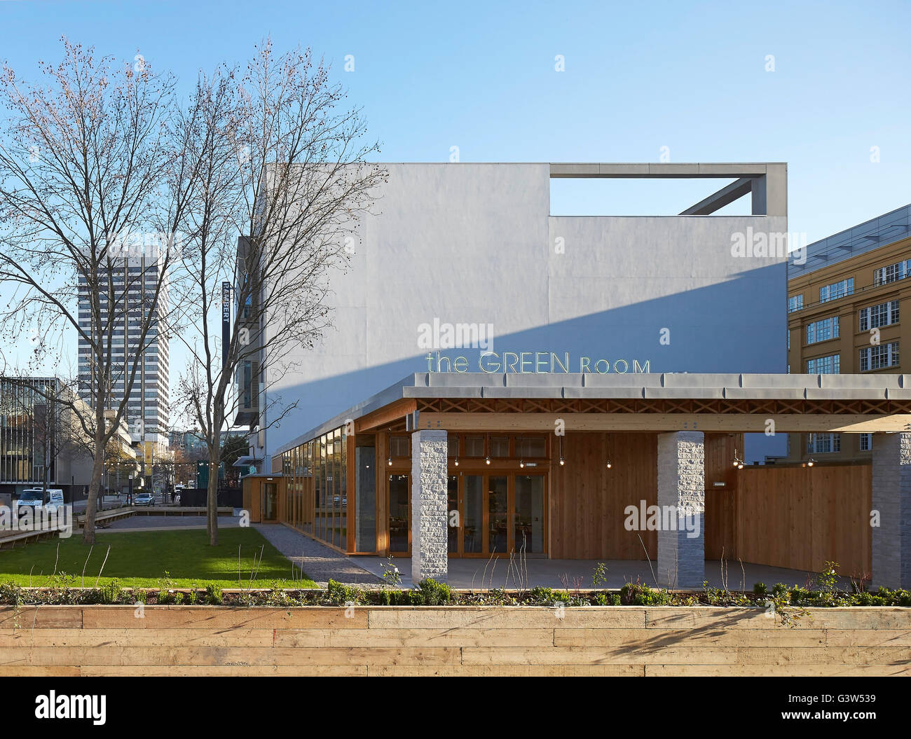 Front elevation with canopied courtyard. The Green Room, London, United ...