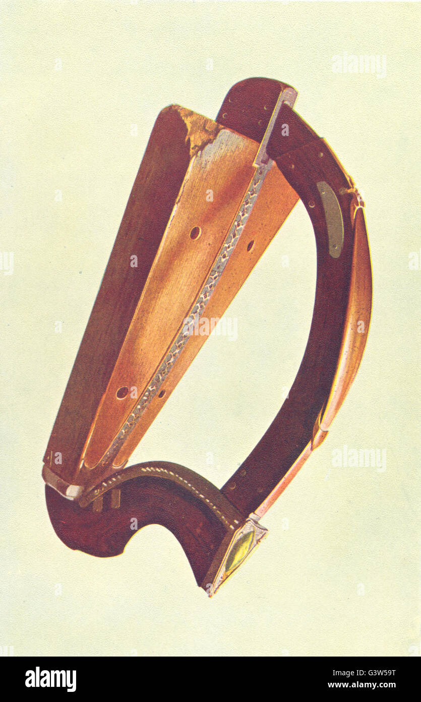 MUSICAL INSTRUMENTS: The Lamont Harp, vintage print 1945 Stock Photo ...