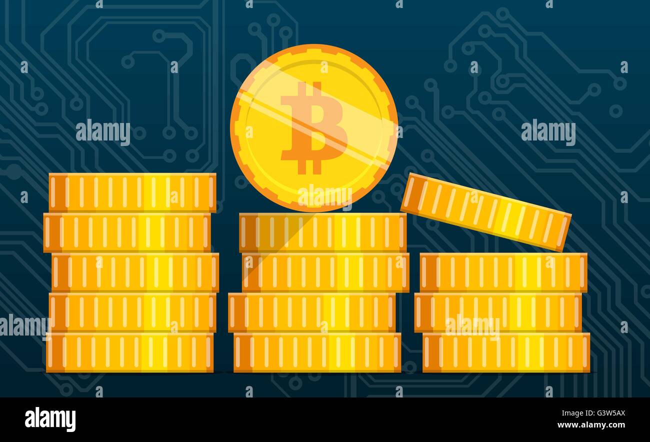Golden bitcoin isolated on Stock Vector Images - Alamy