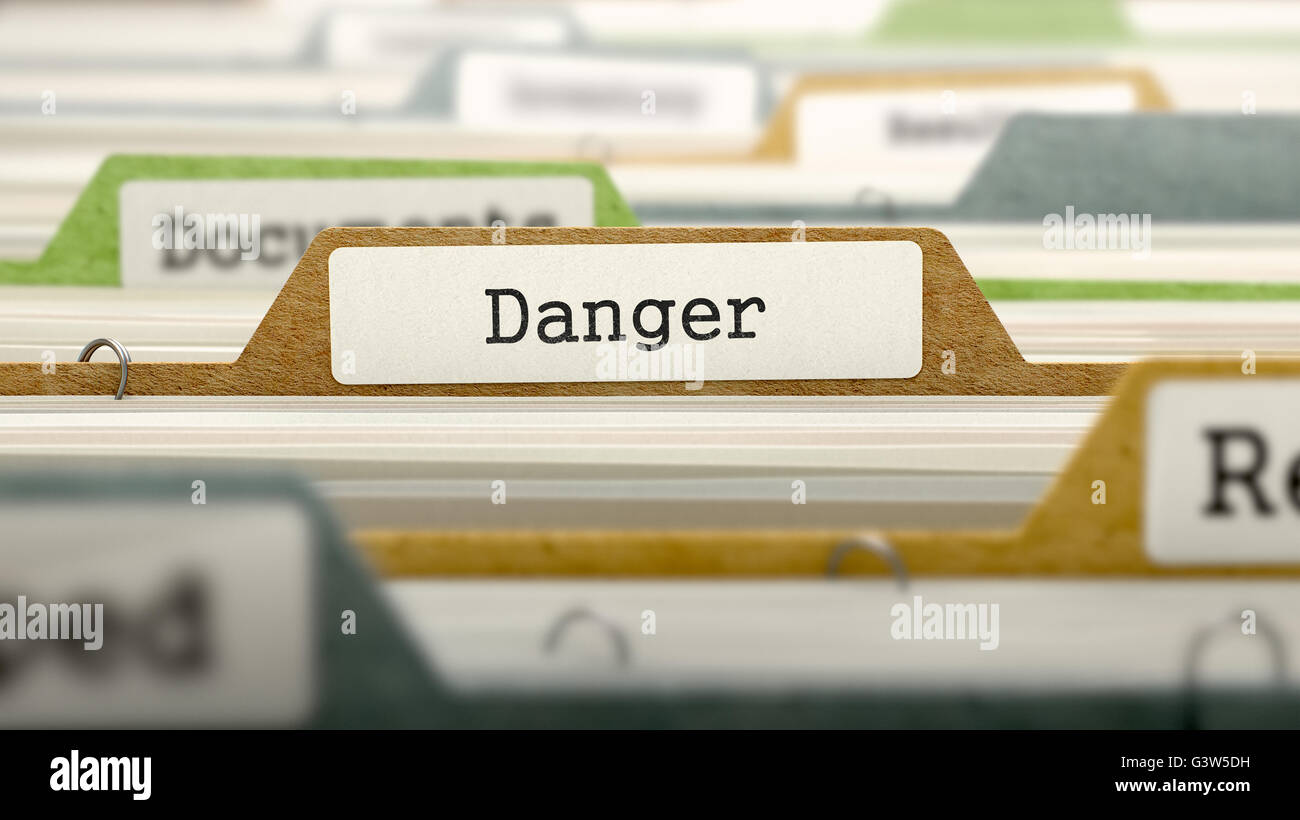 File Folder Labeled as Danger Stock Photo - Alamy