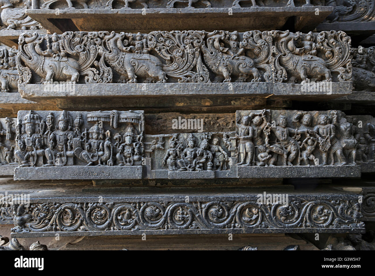 Friezes of animals, scenes from mythological episodes at the base of ...