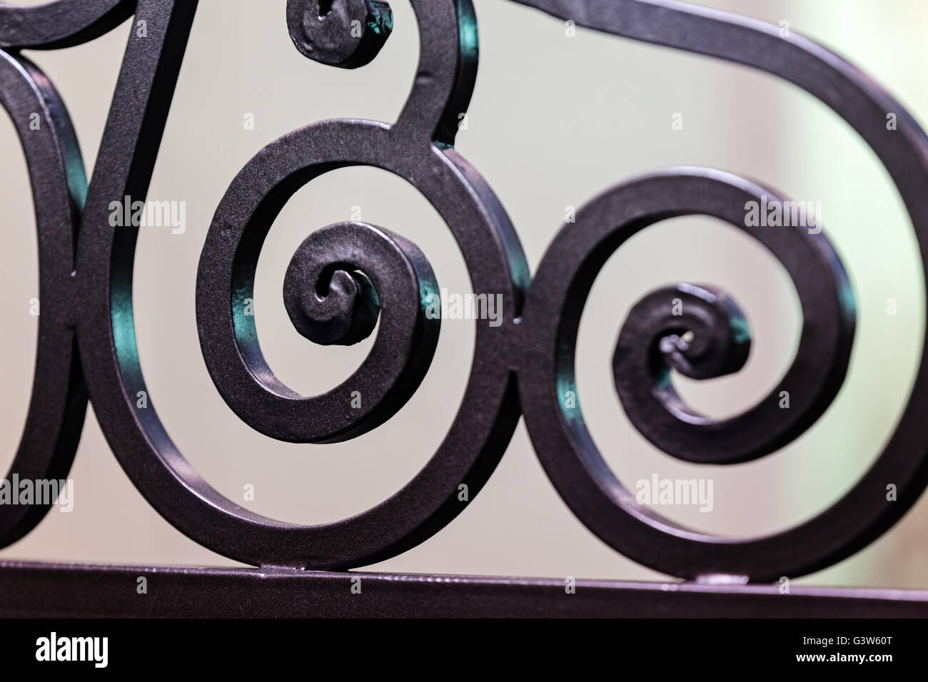 details of structure and ornaments of wrought iron fence and gate Stock ...