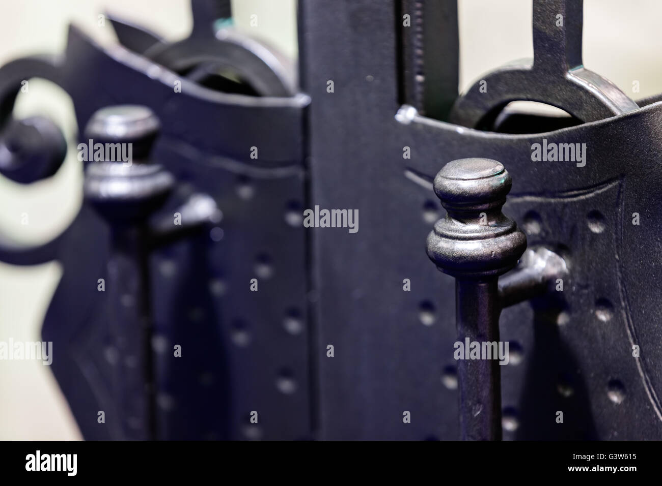 details of structure and ornaments of wrought iron fence and gate Stock ...