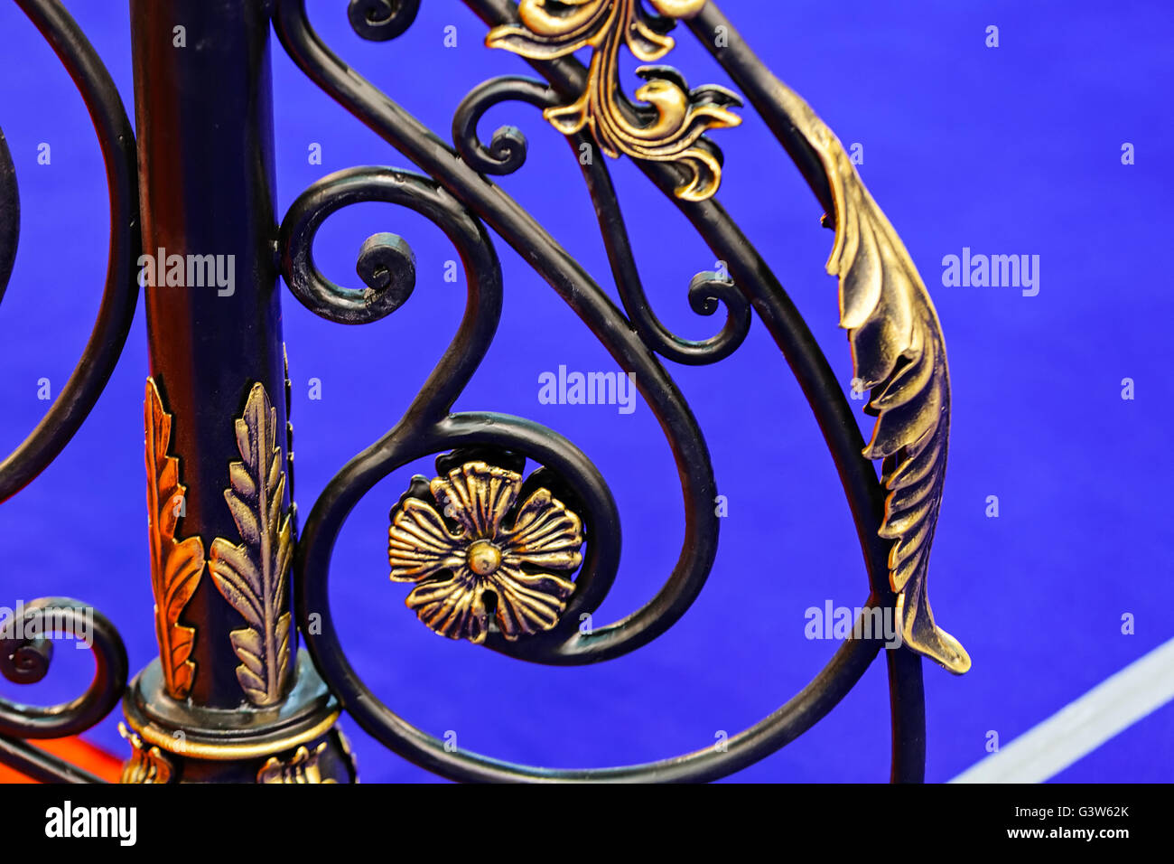 details of structure and ornaments of wrought iron fence and gate Stock ...