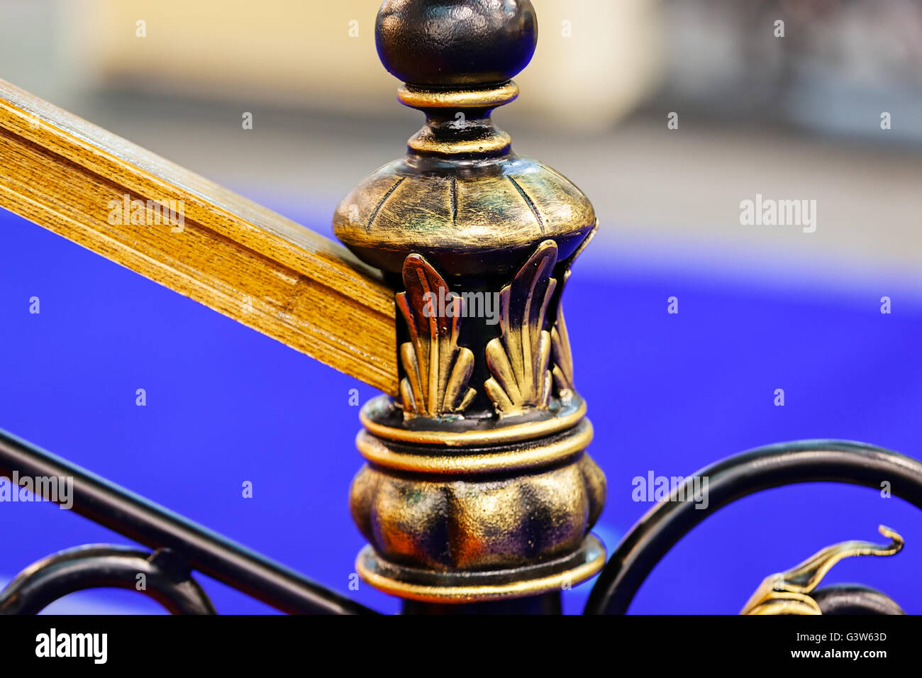 details of structure and ornaments of wrought iron fence and gate Stock ...