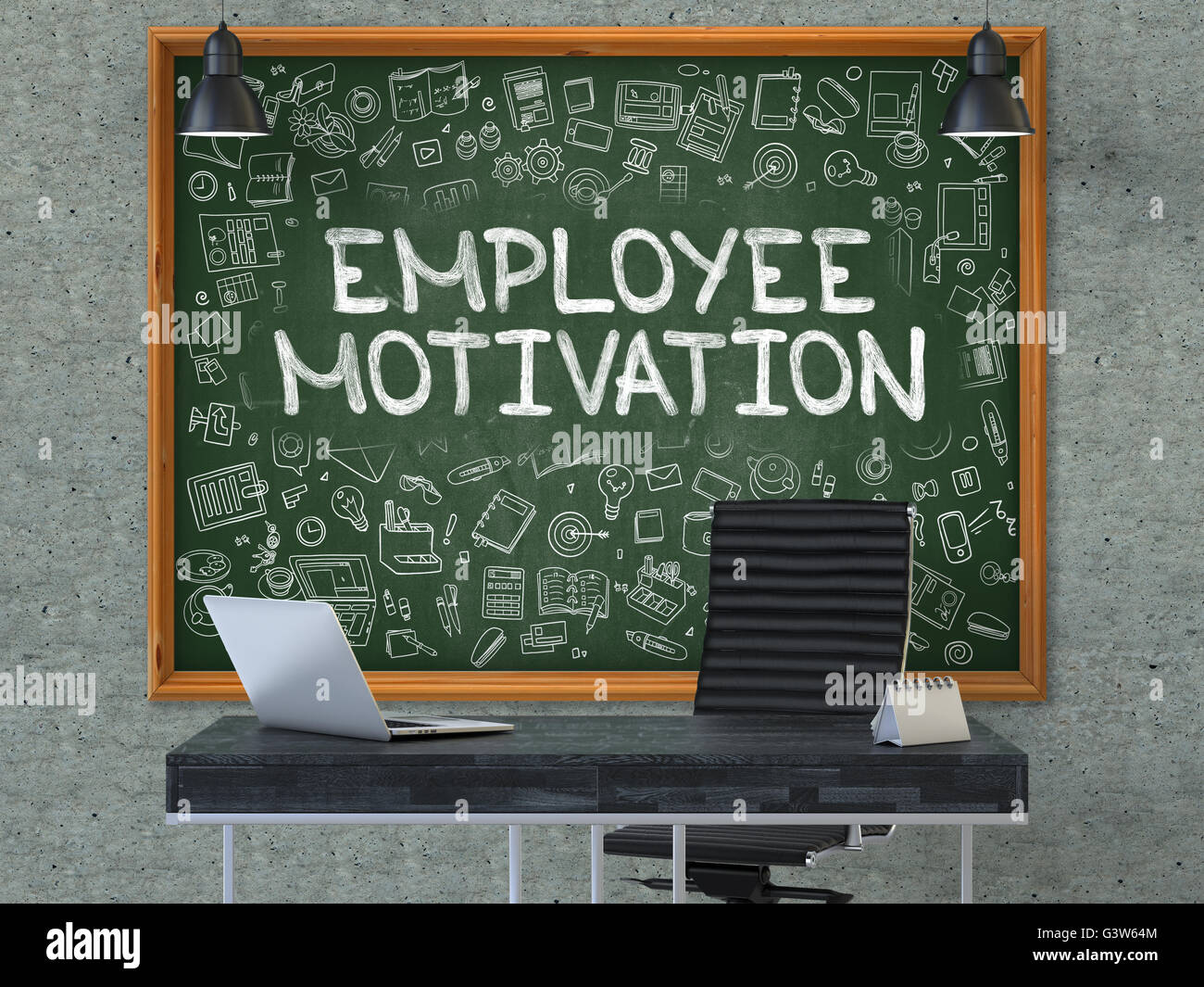 Employee Motivation on Chalkboard in the Office Stock Photo - Alamy