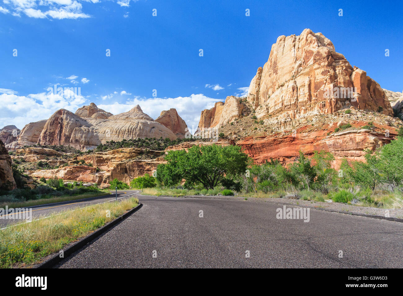 Capitol Dome and other formations at Capitol Reef National Park, Utah ...
