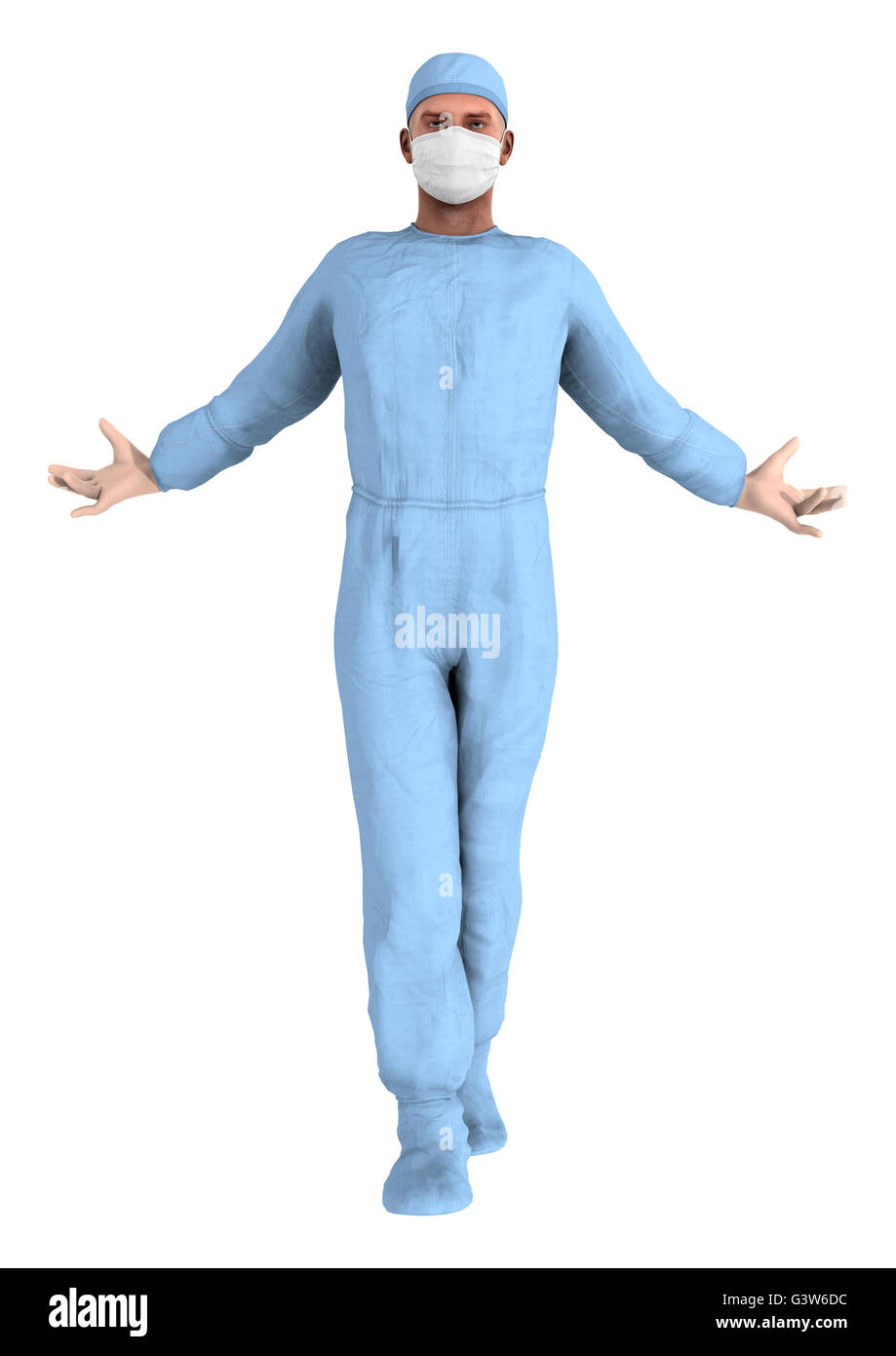 3D rendering of a male doctor isolated on white background Stock Photo ...