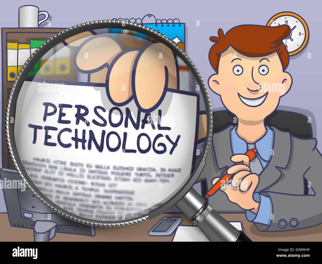 Personal Technology through Lens. Doodle Design Stock Photo - Alamy