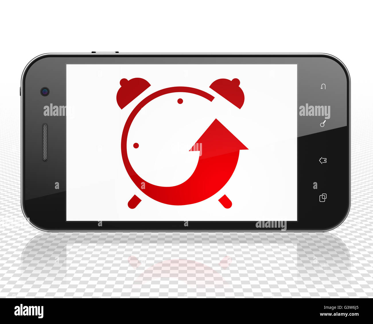 Timeline concept: Smartphone with Alarm Clock on display Stock Photo ...