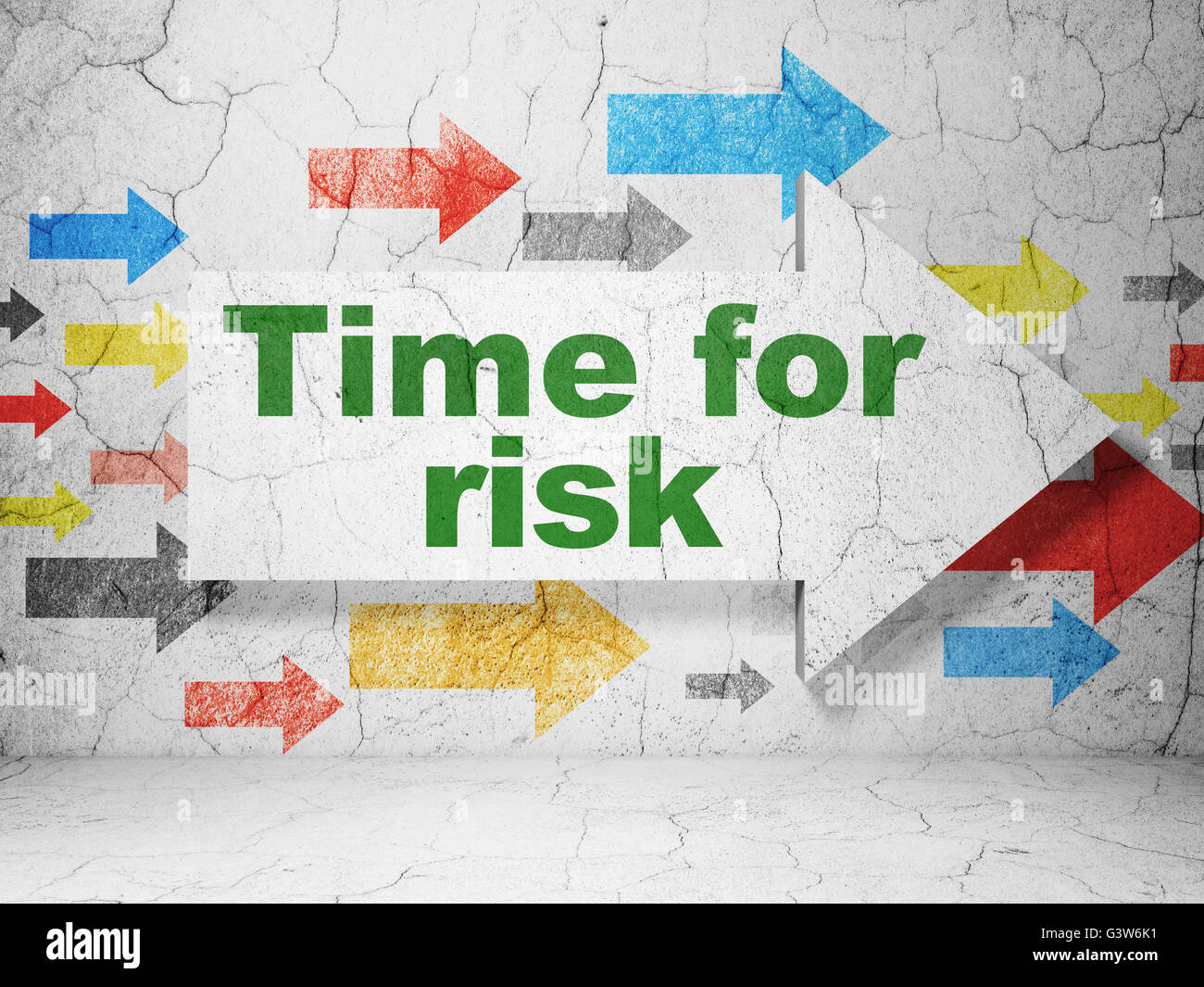 Time concept: arrow with Time For Risk on grunge wall background Stock ...