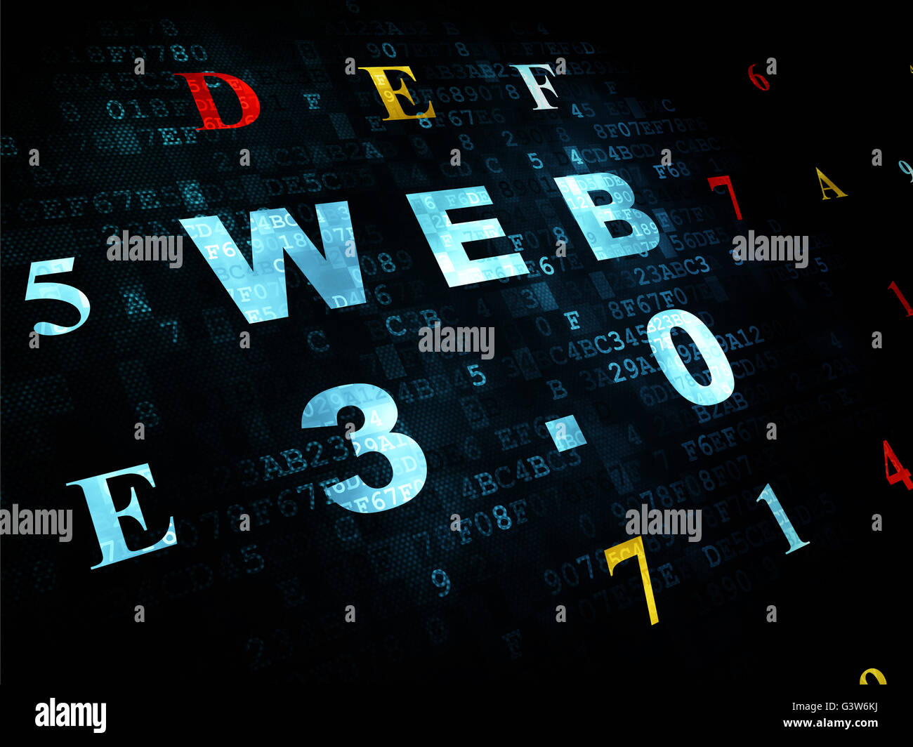 Web design concept: Web 3.0 on Digital background Stock Photo - Alamy