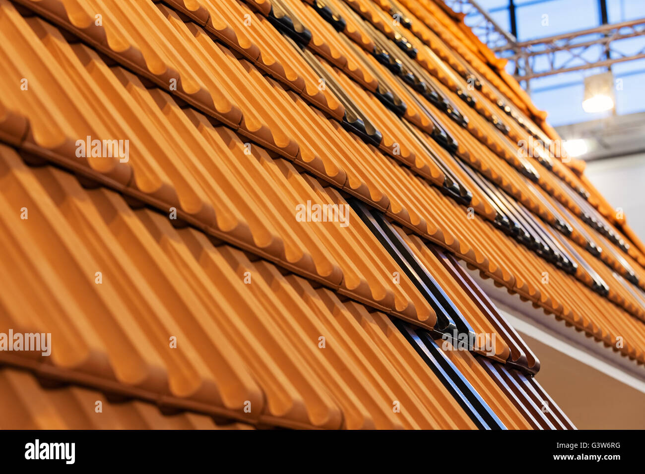 pattern detail of orange ceramic roof tiles Stock Photo - Alamy