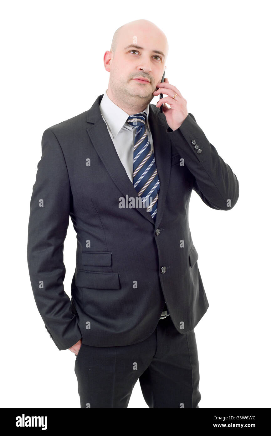 happy business man on the phone, isolated Stock Photo - Alamy