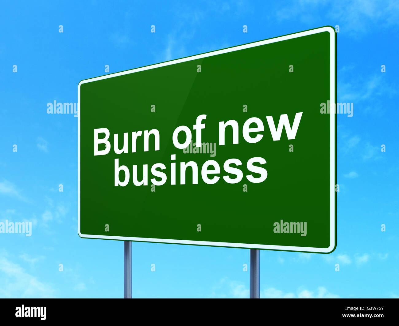 Finance concept: Burn Of new Business on road sign background Stock ...