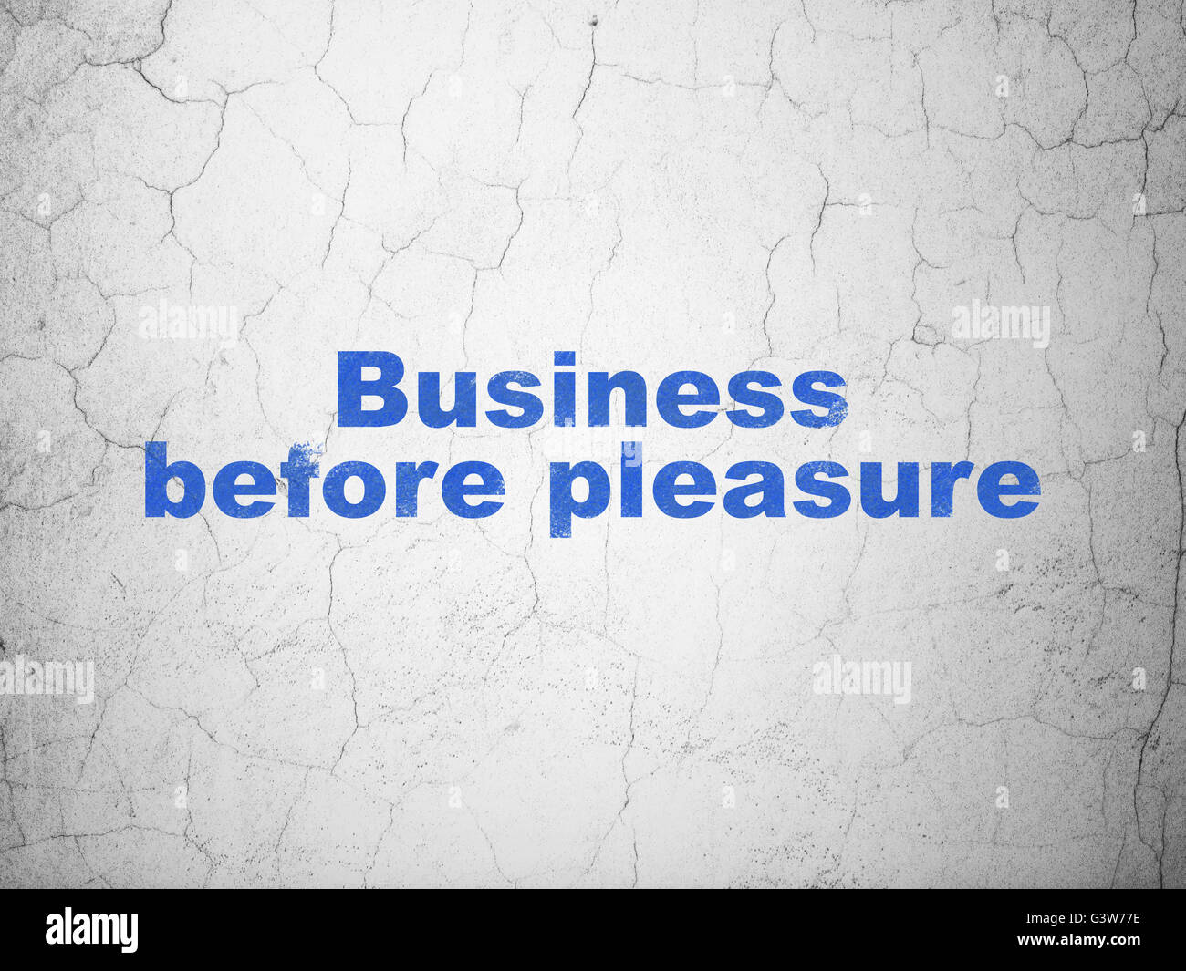 Finance concept: Business Before pleasure on wall background Stock ...