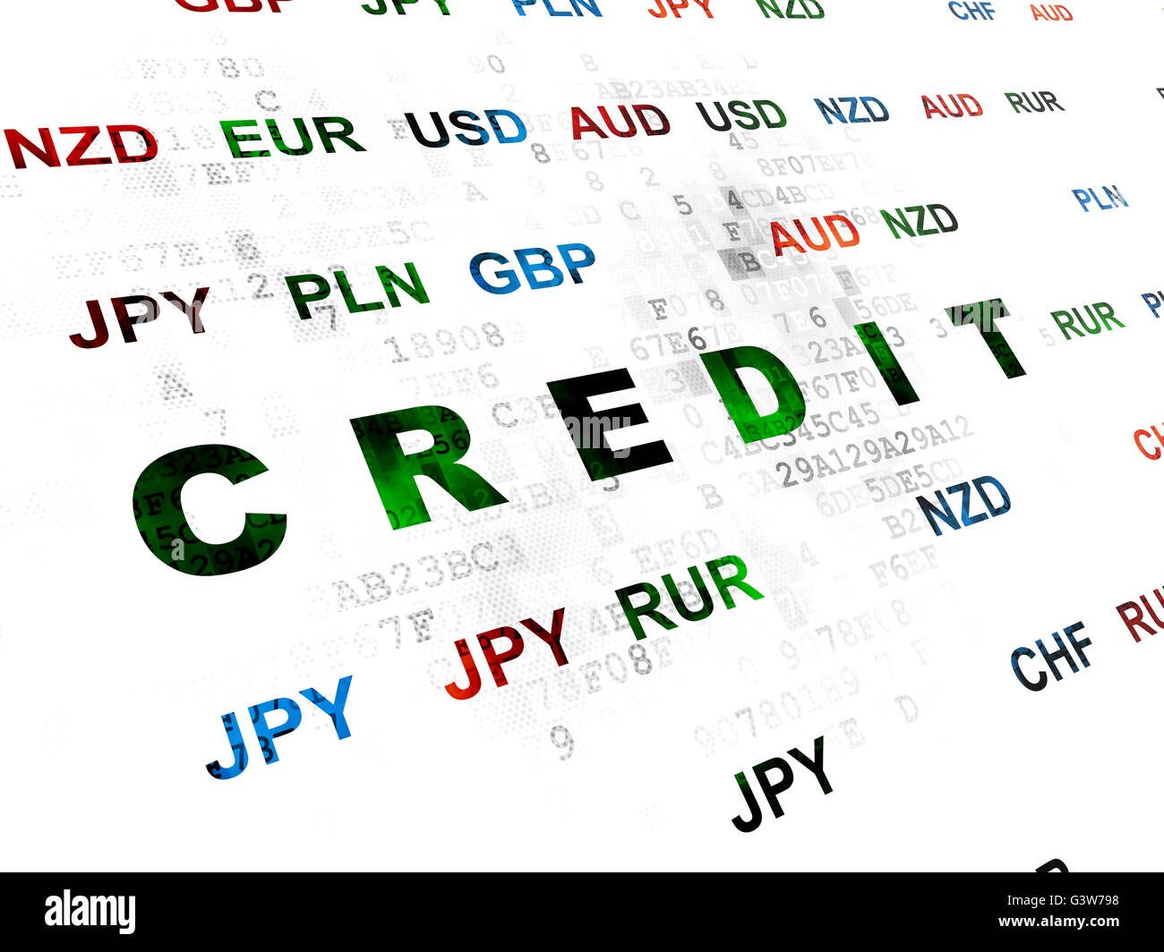 Finance concept: Credit on Digital background Stock Photo - Alamy