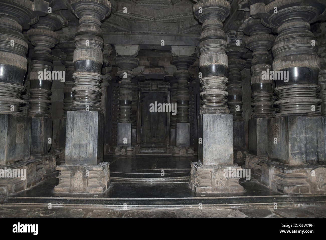 Interior of the main shrine, Parshvanatha Basadi, Basadi Halli ...