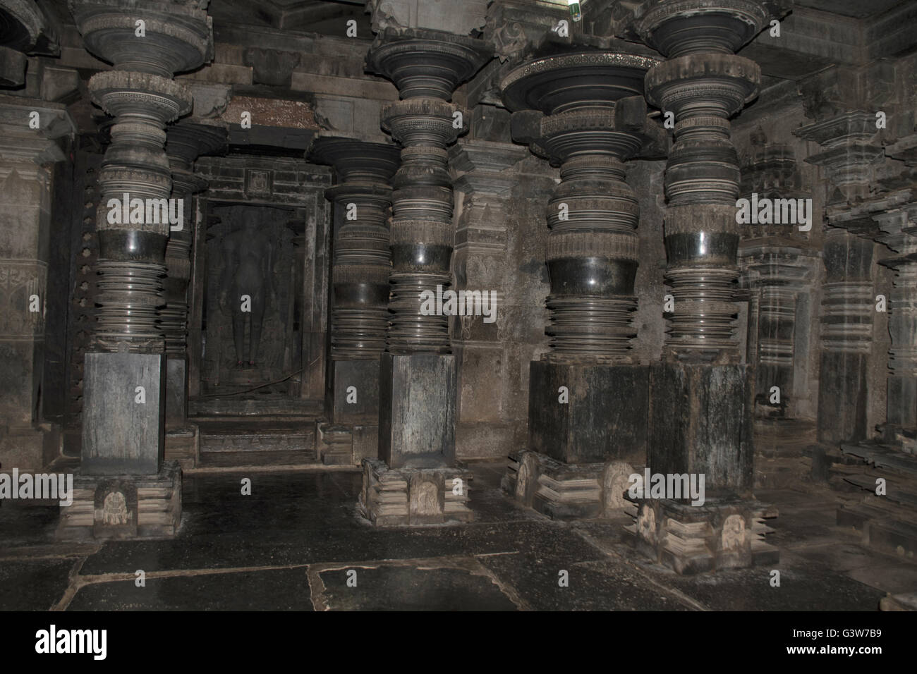 Interior of the main shrine, Parshvanatha Basadi, Basadi Halli ...