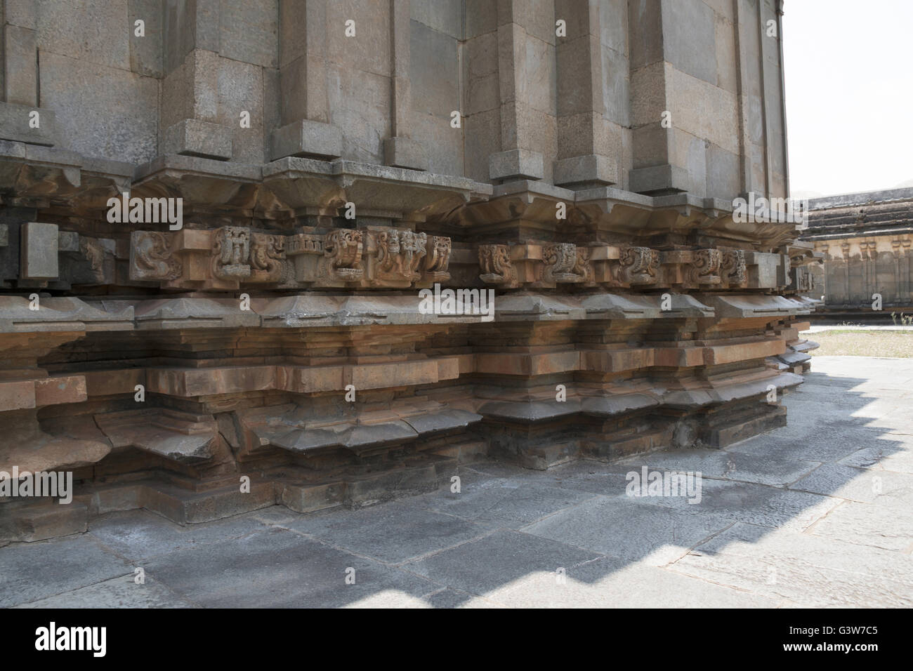 Carvings at the adhishtana (base), Parshvanatha Basadi, Basadi Halli ...