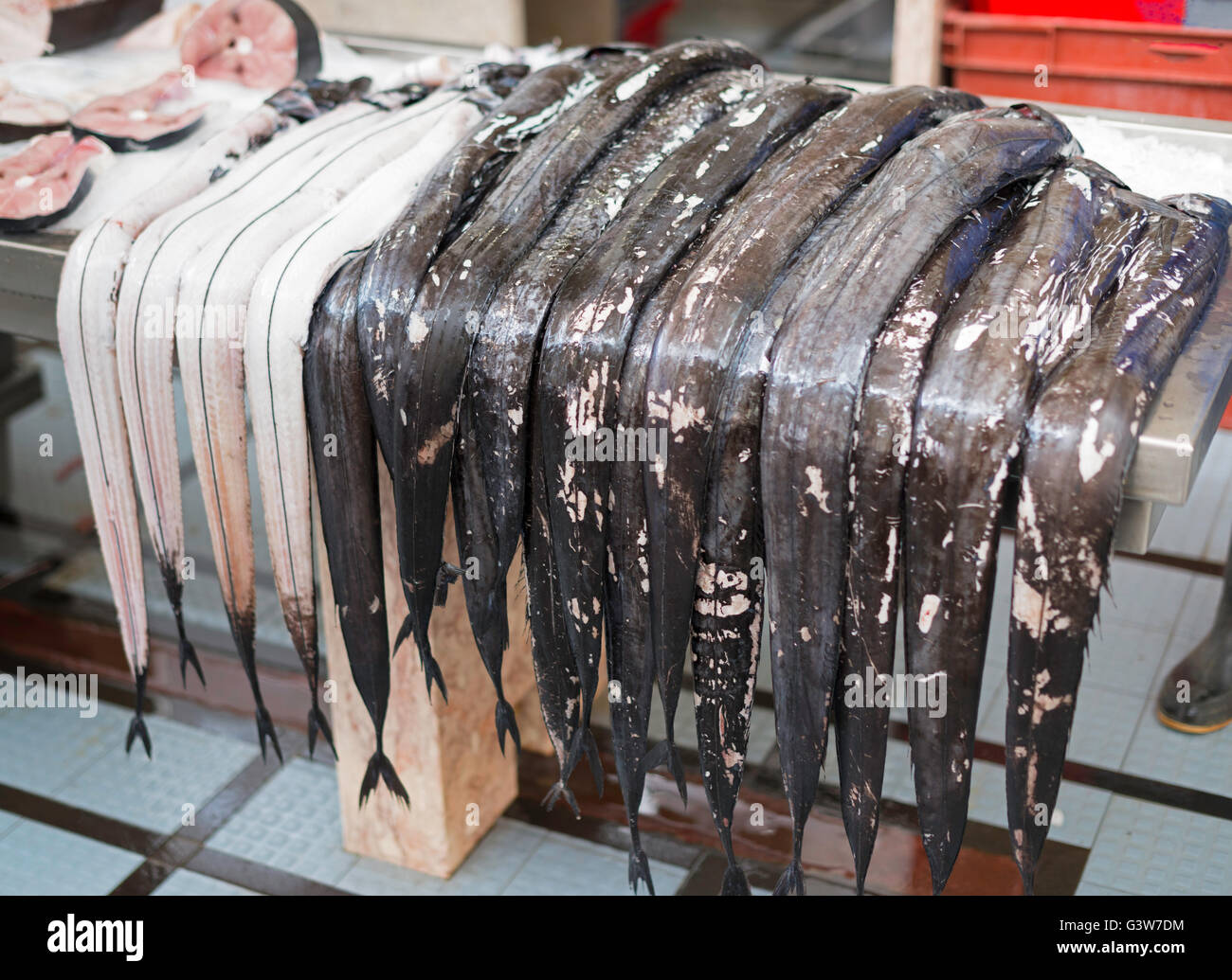 swordfish on the market in Funchal on Madeira island Stock Photo - Alamy