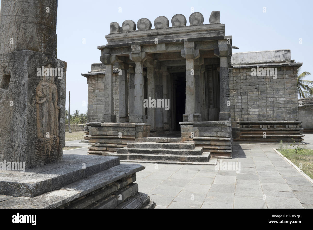 Front view of Shantinatha Basadi, Basadi Halli jain temple complex ...