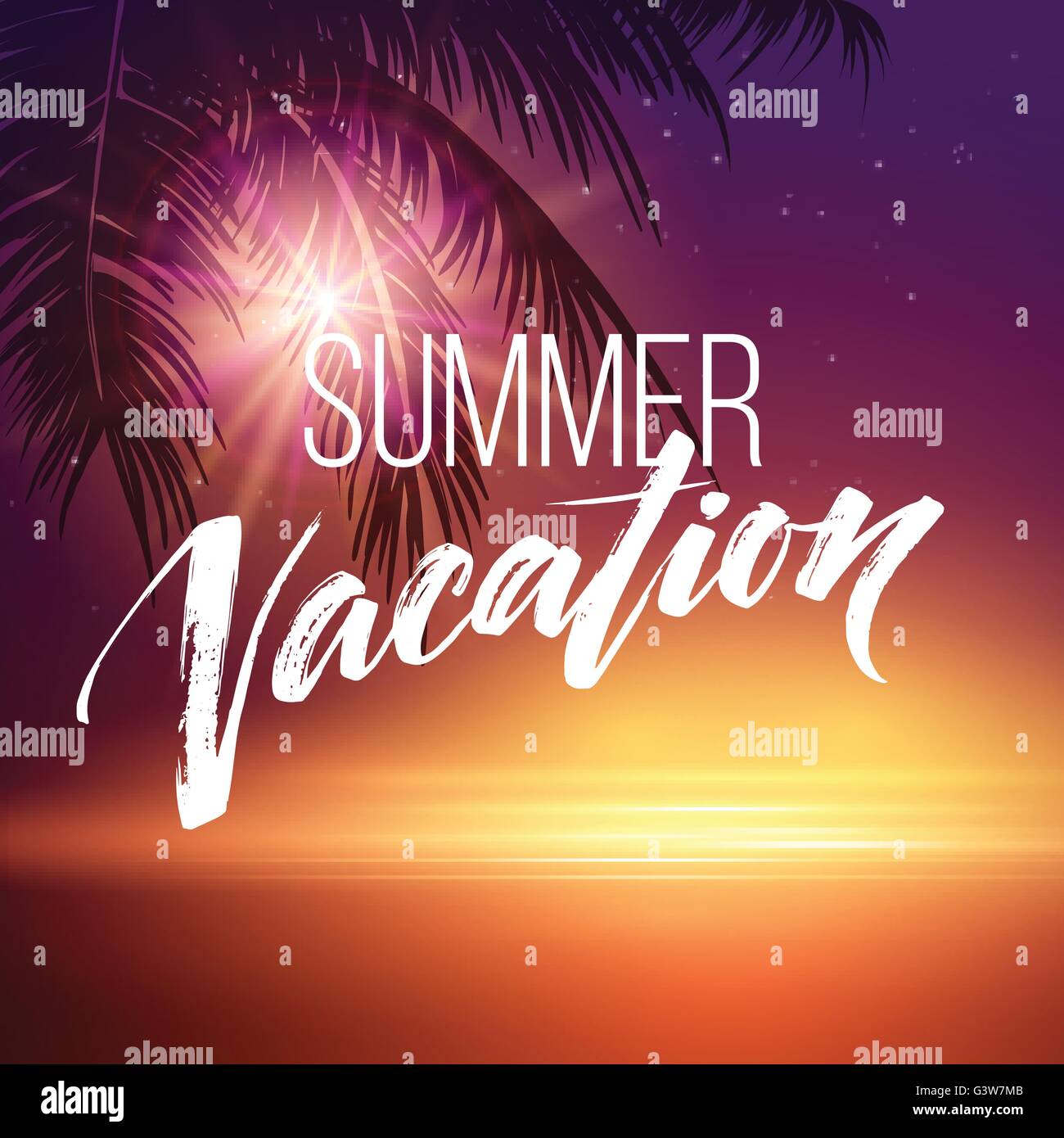 Summer vacation handwriting. Typography, lettering and calligraphy ...