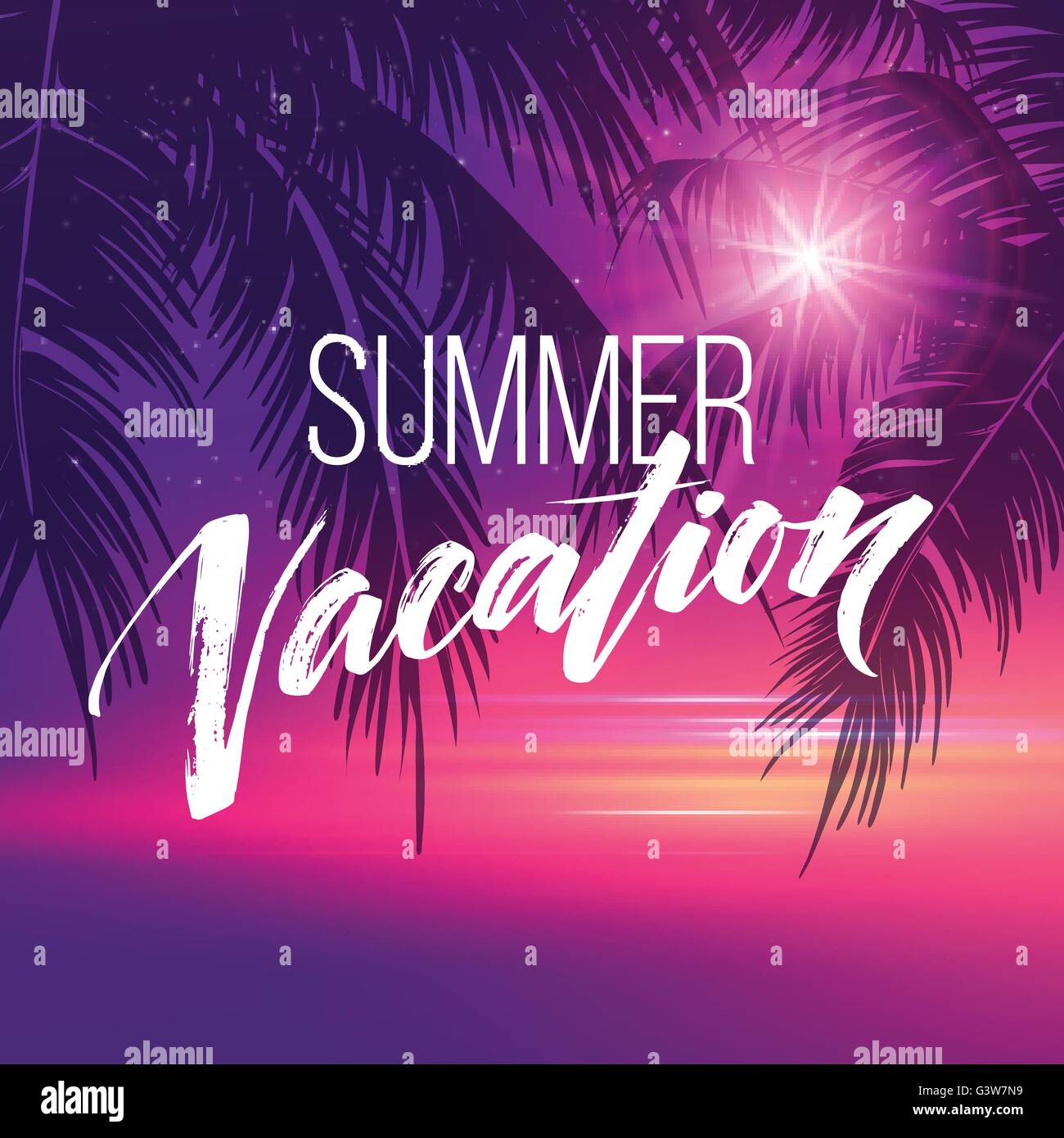 Summer vacation handwriting. Typography, lettering and calligraphy ...