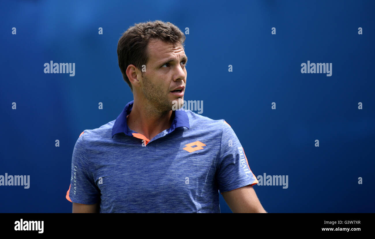 France's Paul-Henri Mathieu in action during day three of the 2016 ...