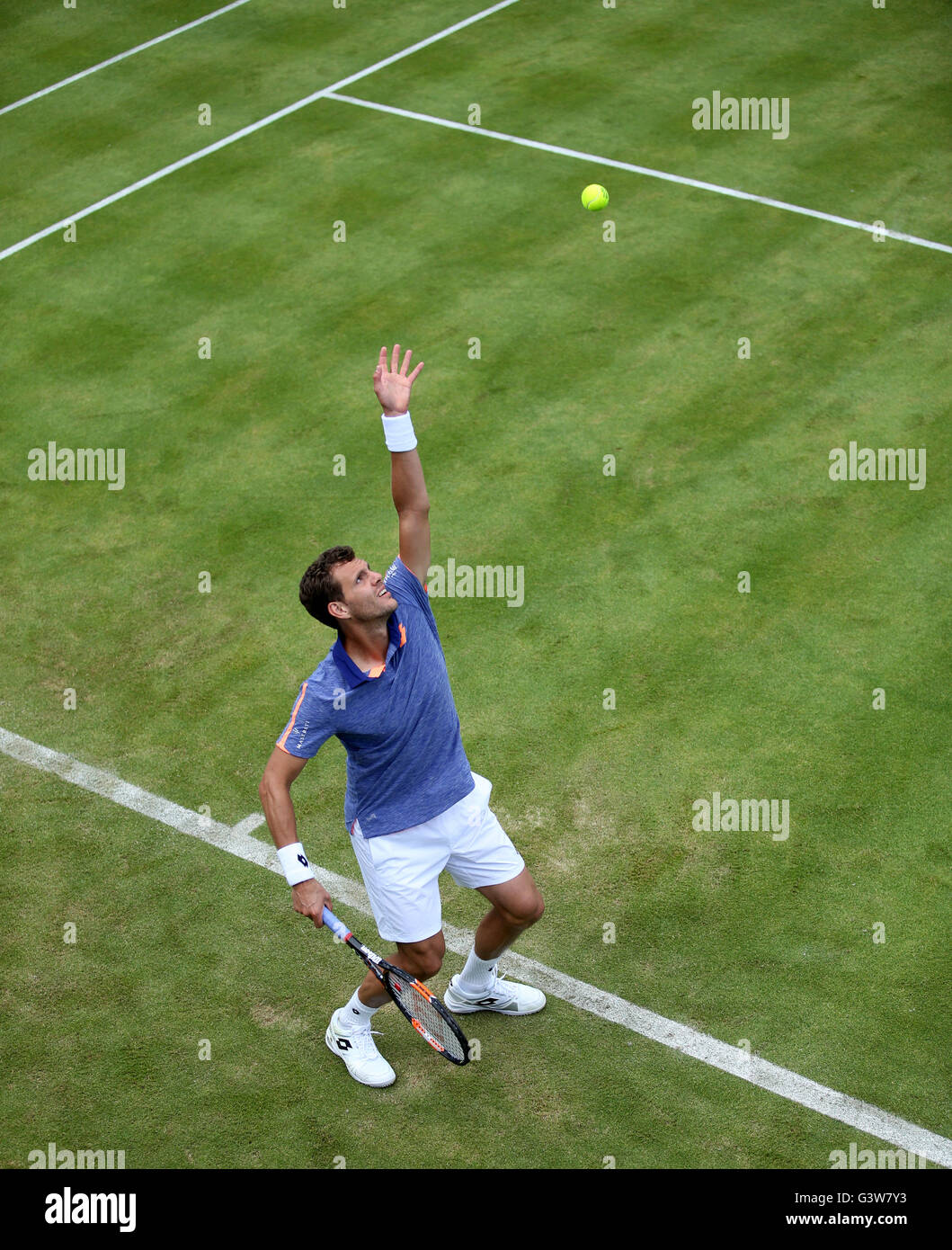 France's Paul-Henri Mathieu in action during day three of the 2016 ...