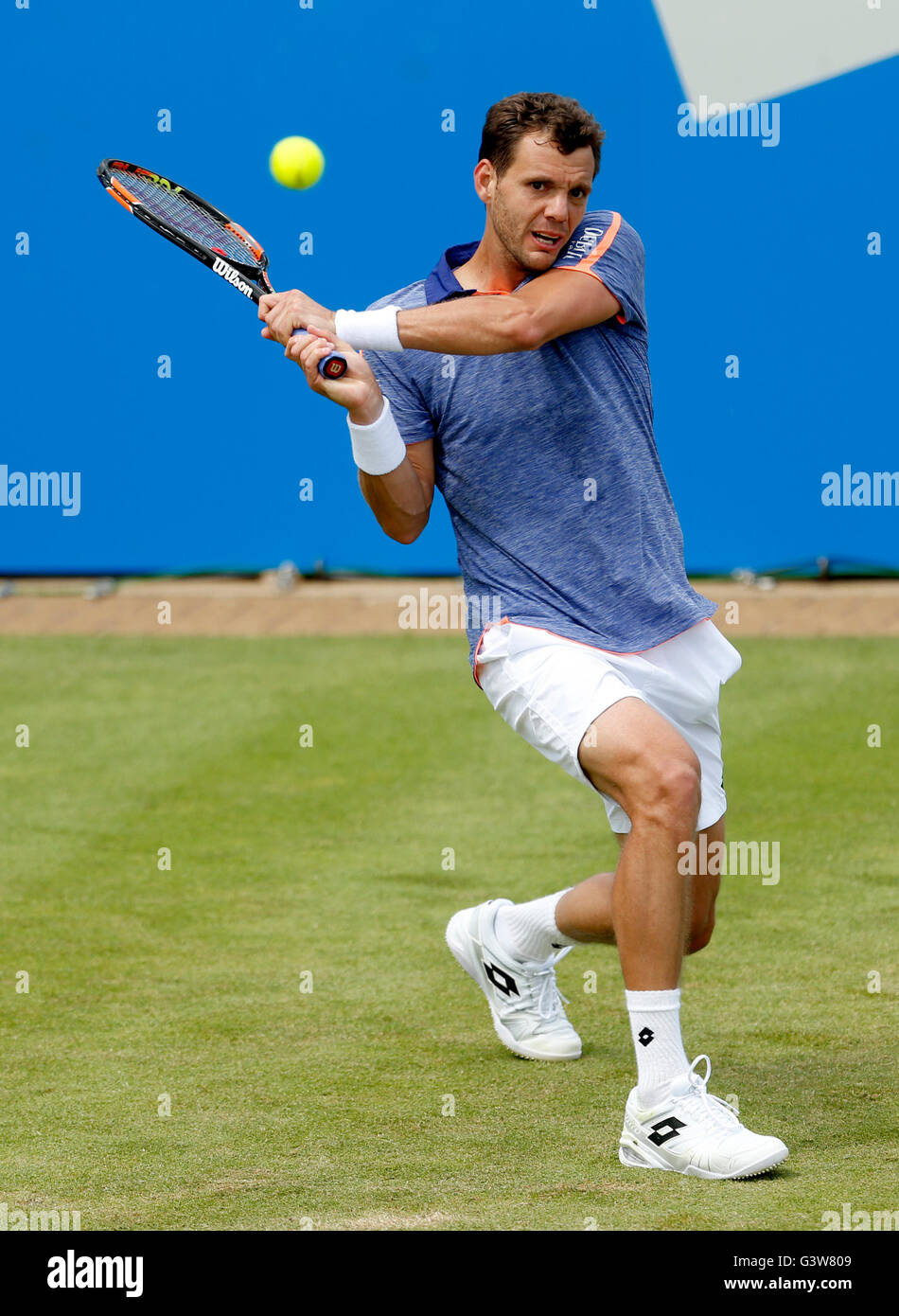 France's Paul-Henri Mathieu in action during day three of the 2016 ...