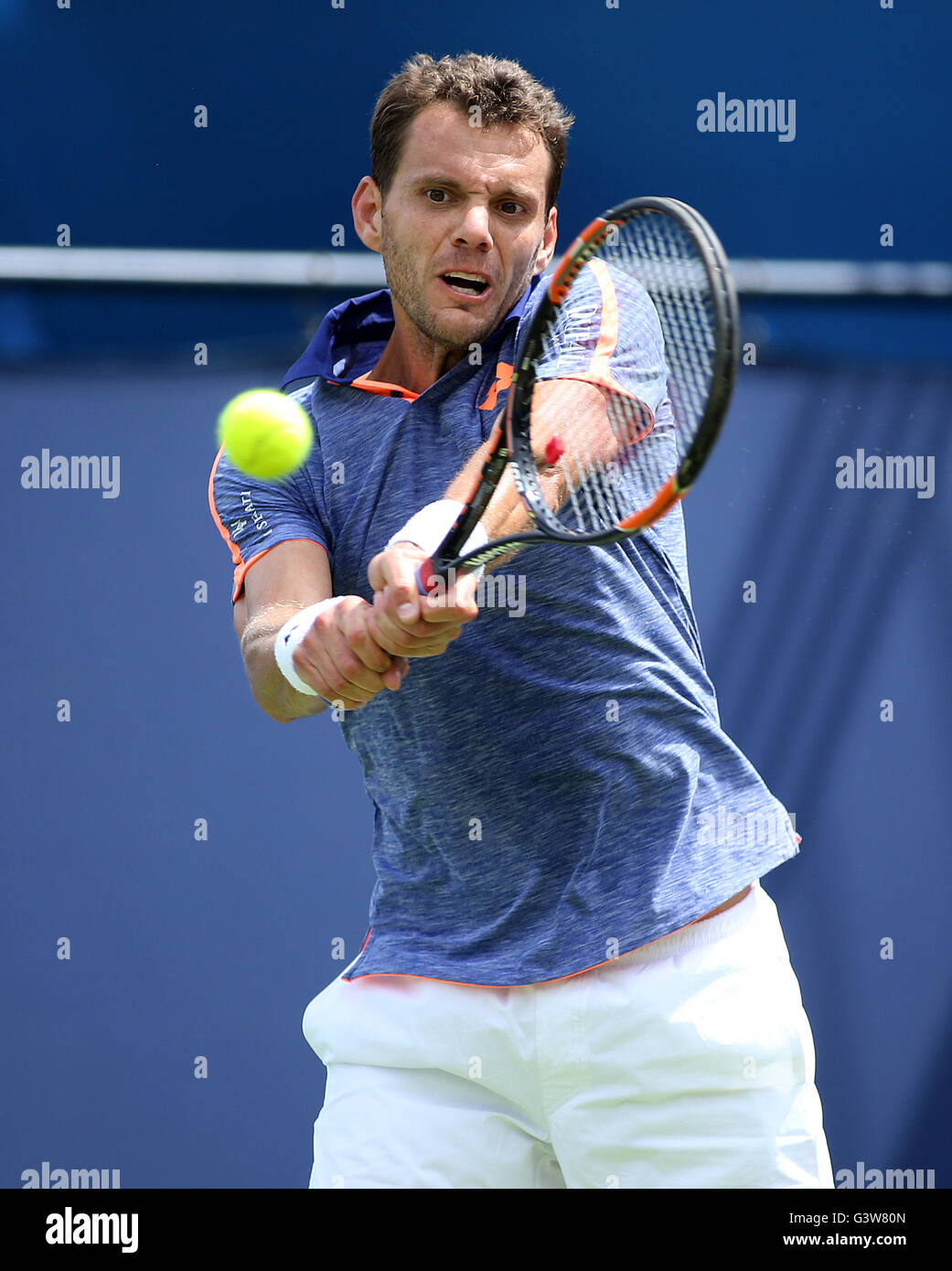 France's Paul-Henri Mathieu in action during day three of the 2016 ...
