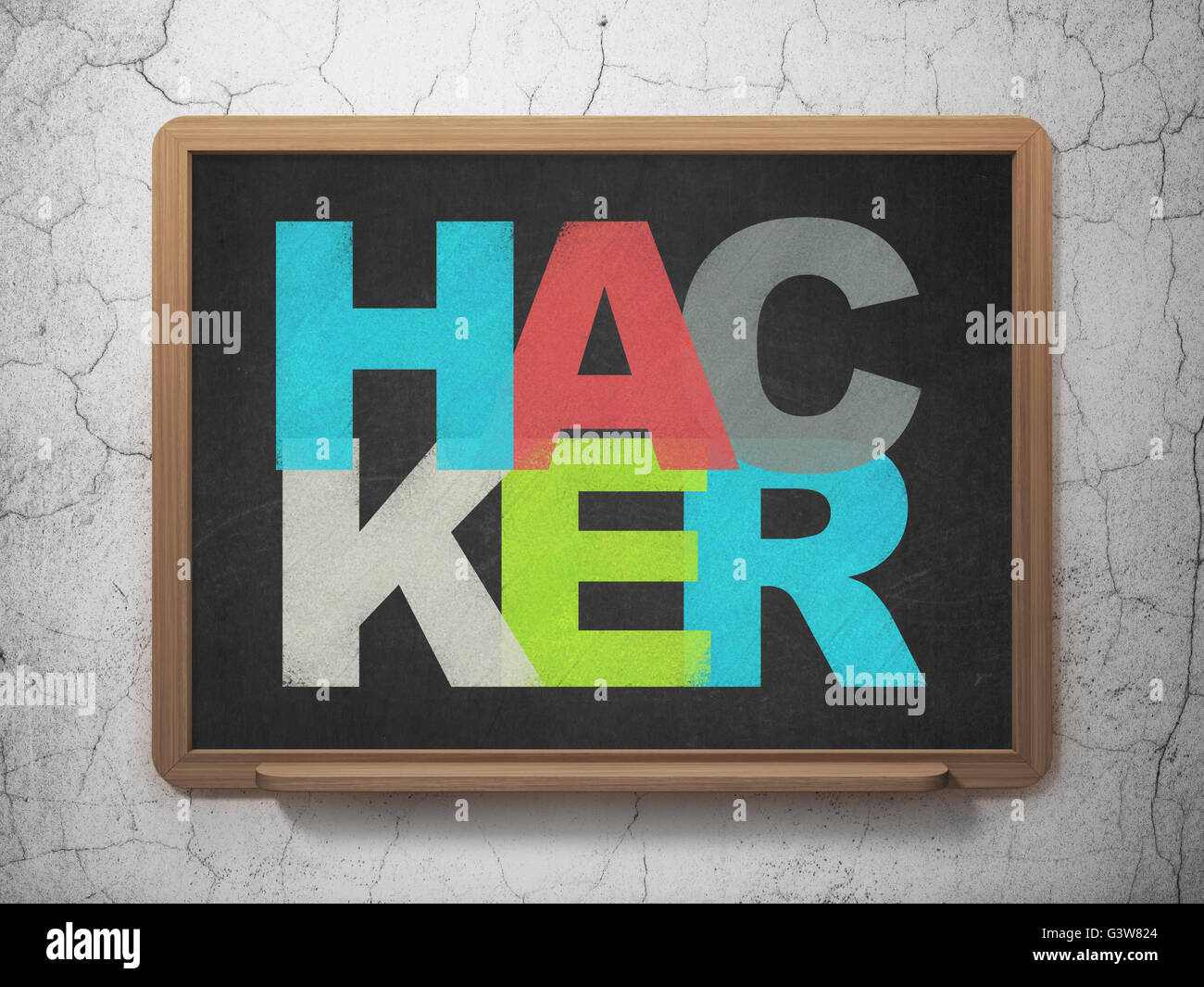Protection concept: Hacker on School board background Stock Photo - Alamy