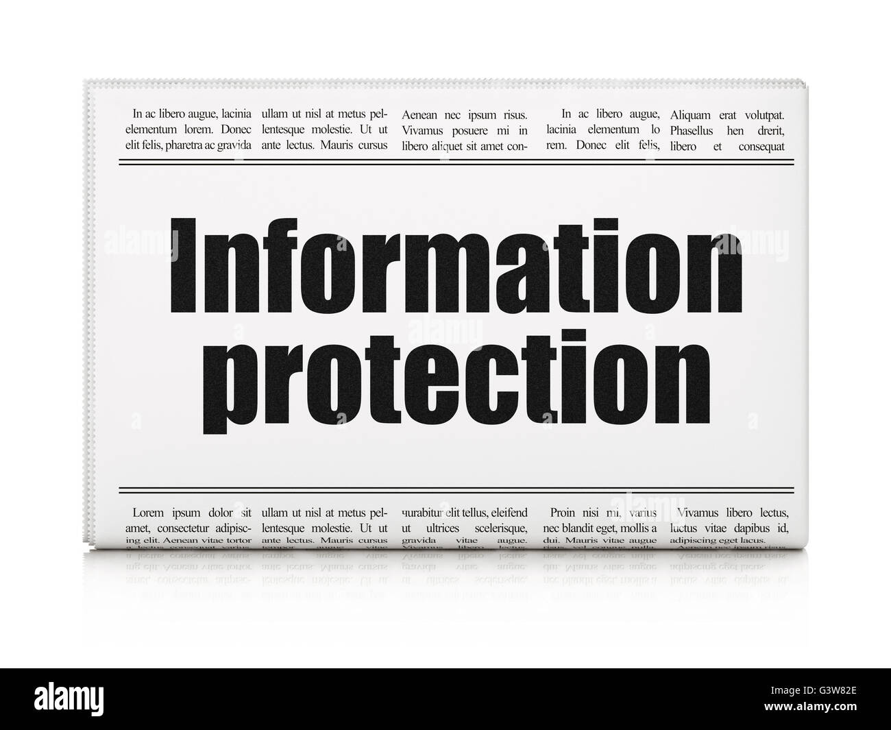 Privacy concept: newspaper headline Information Protection Stock Photo ...