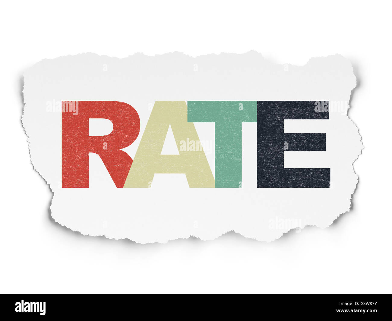 Money concept: Rate on Torn Paper background Stock Photo - Alamy