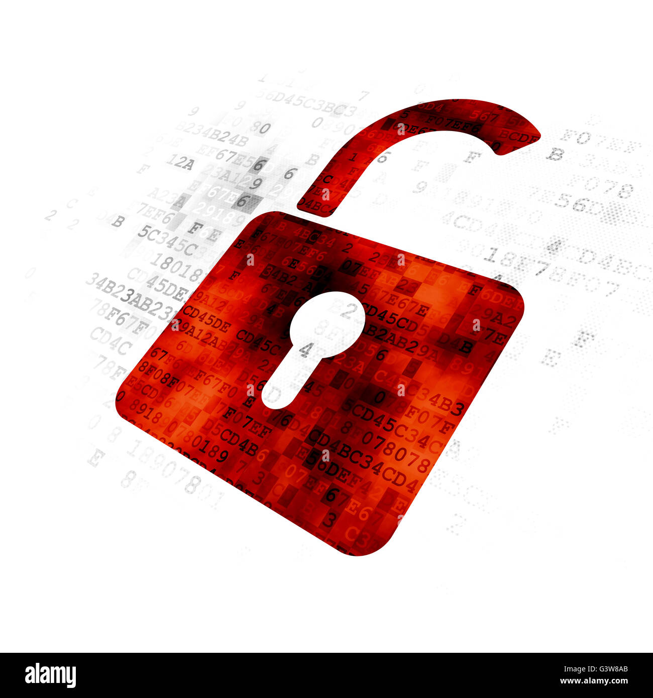 Information concept: Opened Padlock on Digital background Stock Photo - Alamy