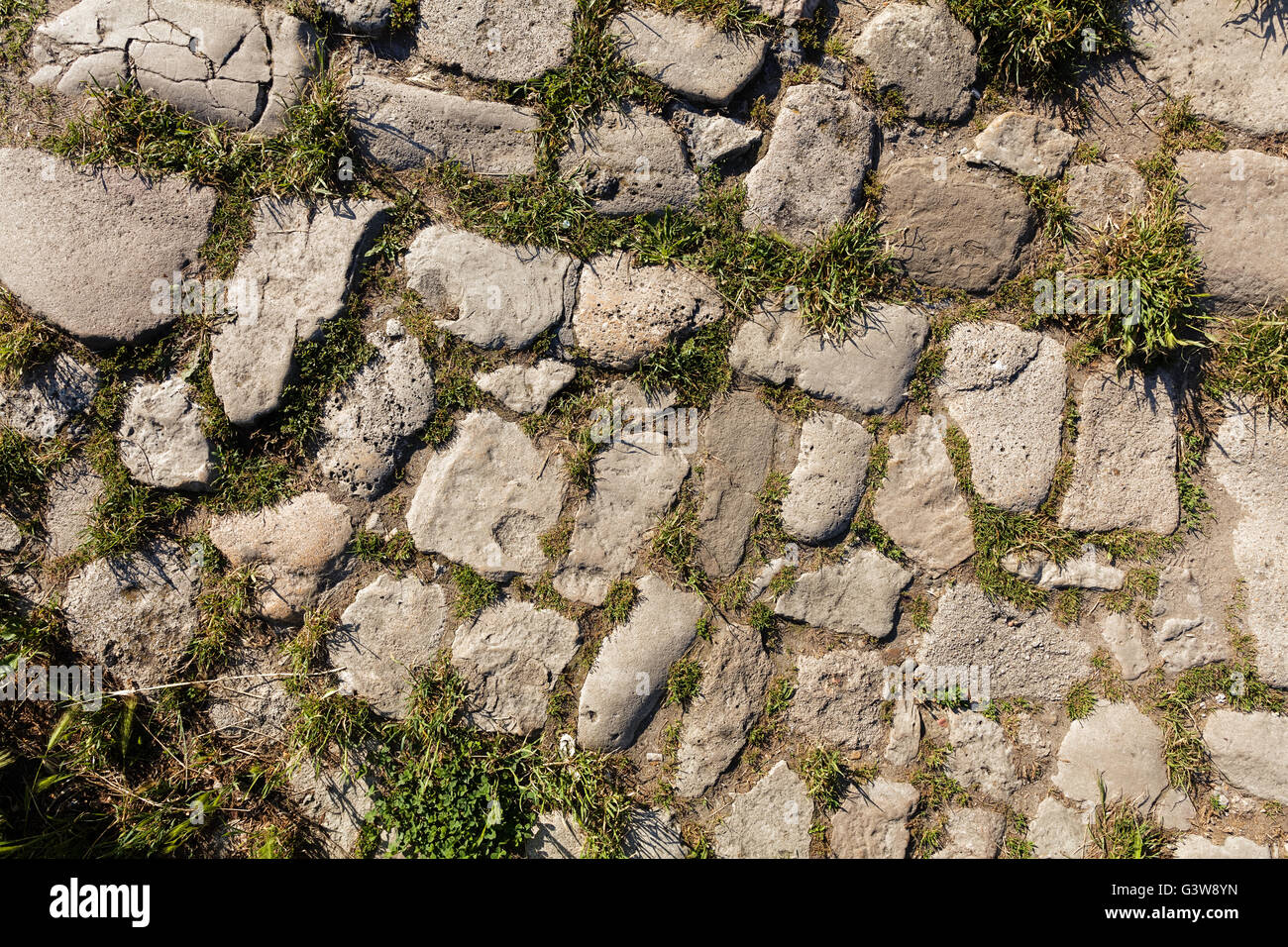 detail of cobblestone path , Kalemegdan park and Belgrade Fortress ...