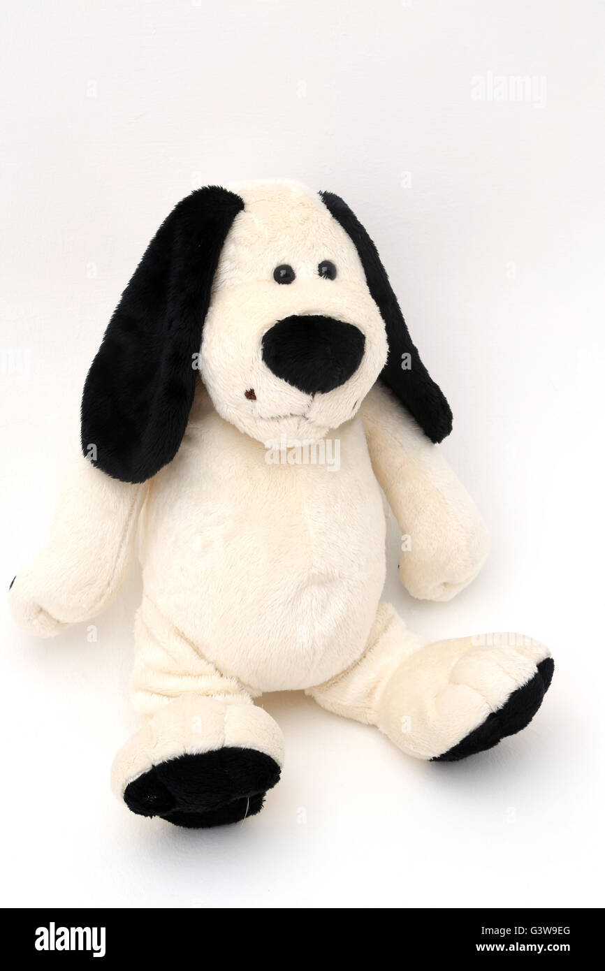 Black And White Dog Soft Toy Stock Photo - Alamy
