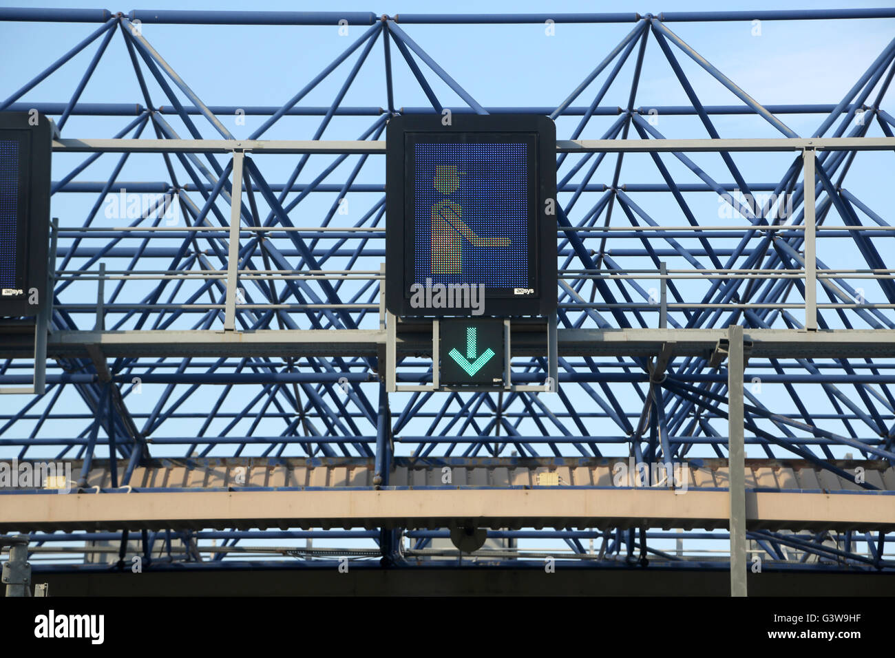 Athens Greece Toll Booth Sign on Motorway to Corinth Stock Photo - Alamy