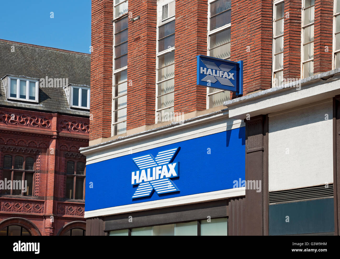 Halifax bank sign signage exterior England UK United Kingdom GB Great ...