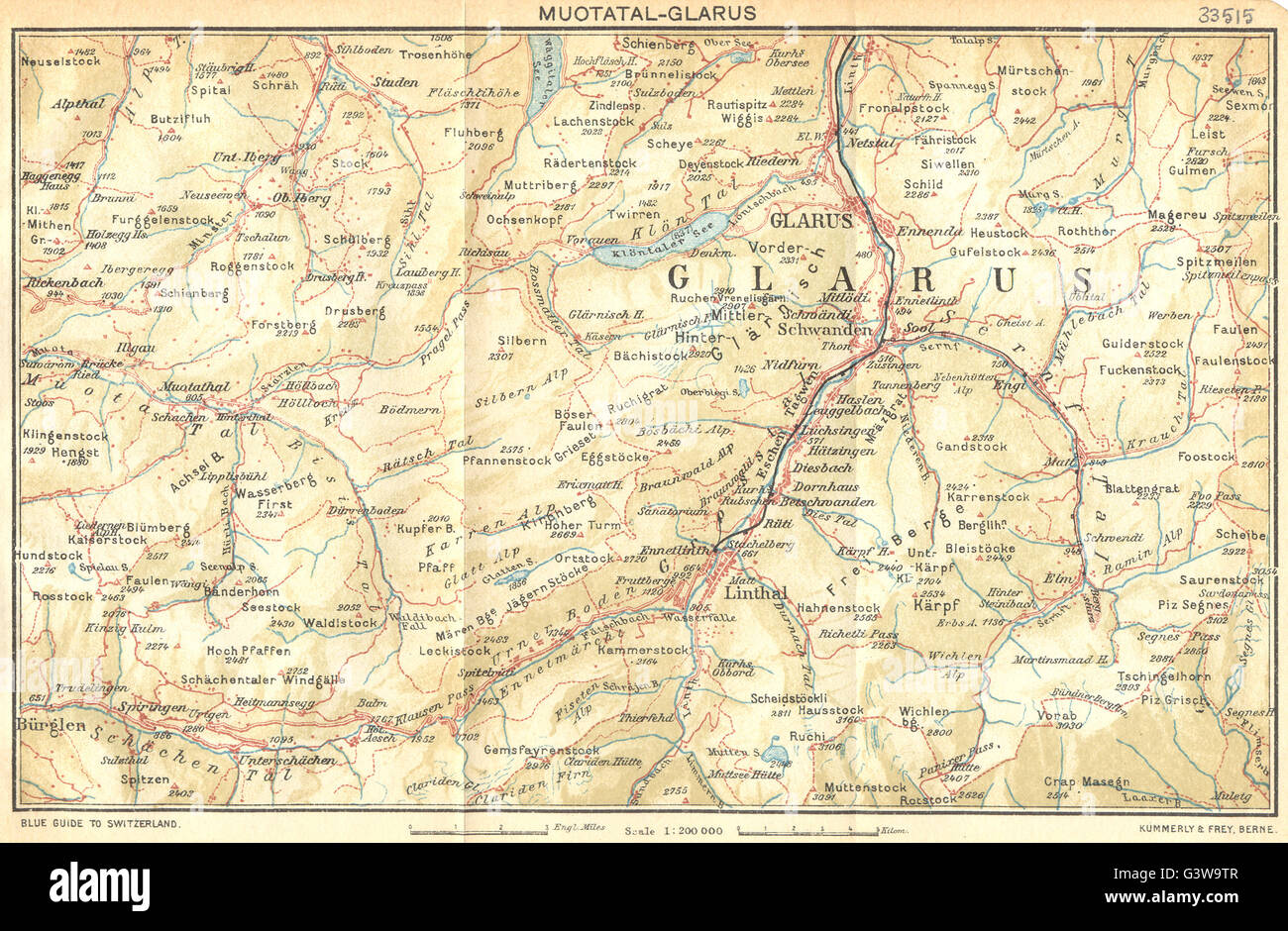 Glarus map hi-res stock photography and images - Alamy