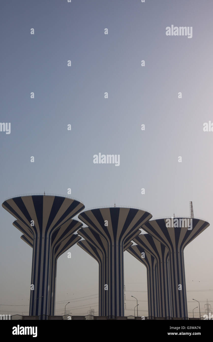 Kuwait water towers Stock Photo - Alamy