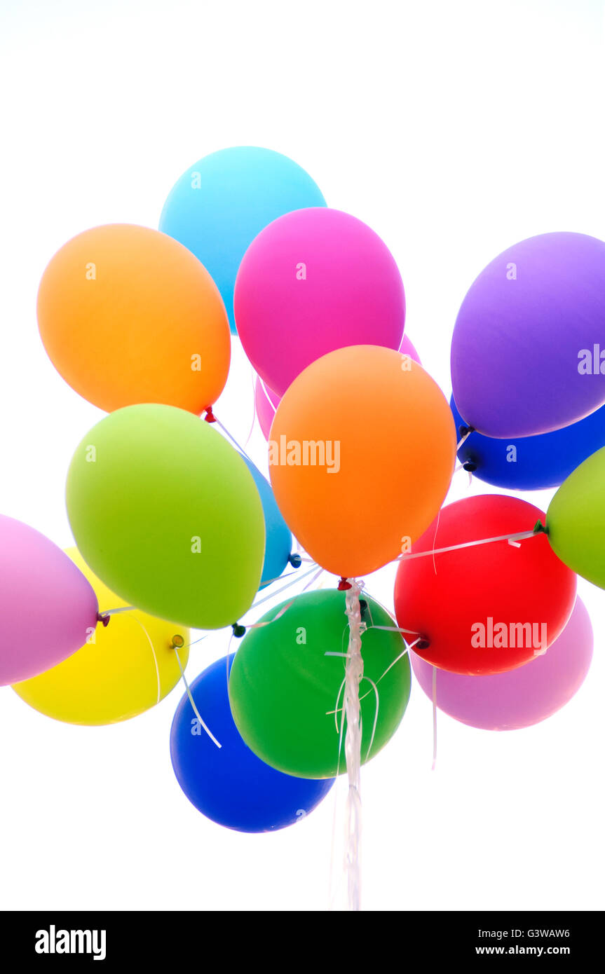 Bunch of Coloured Balloons Stock Photo - Alamy
