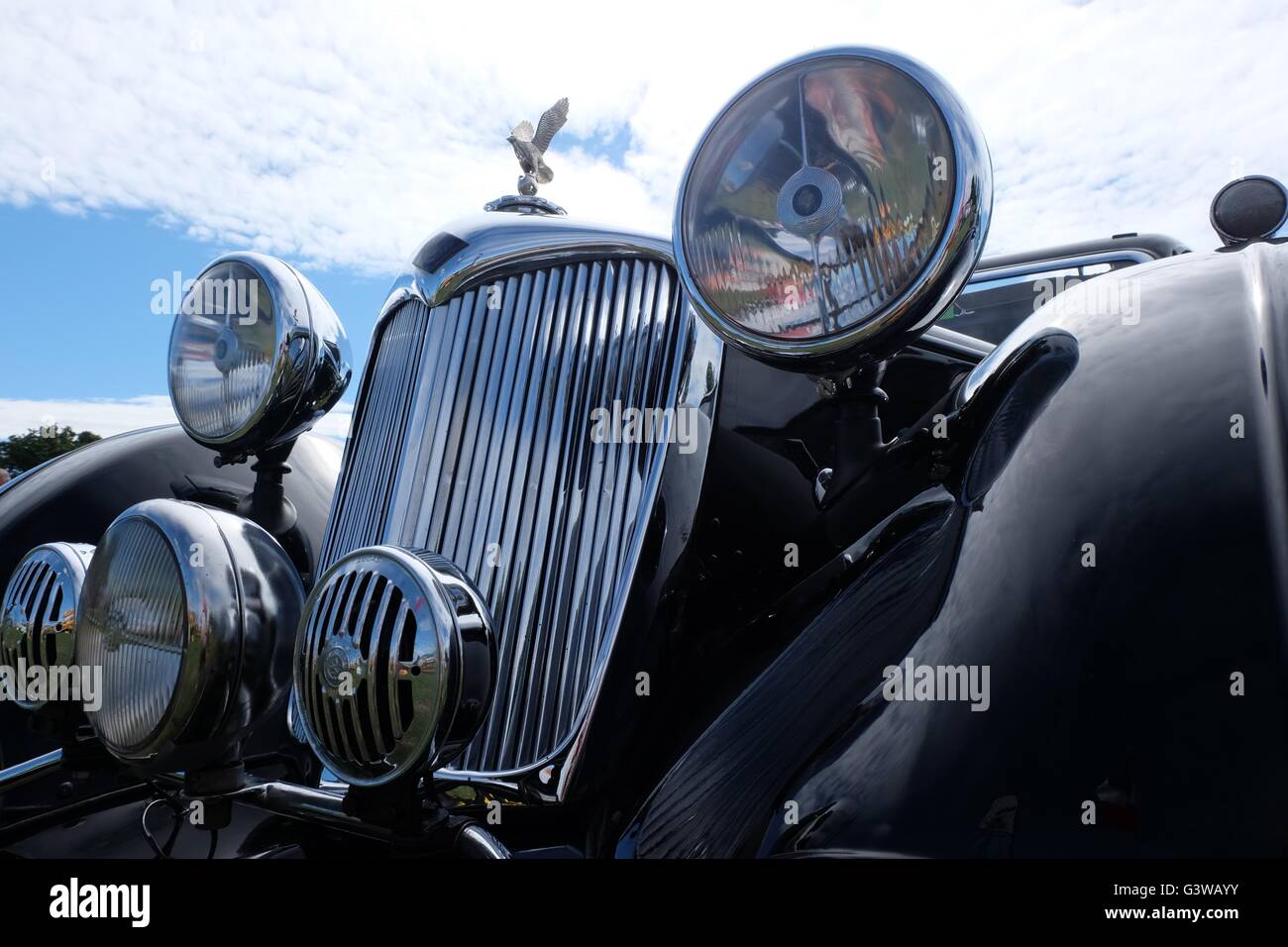 Black Austin Riley front grill and headlights Stock Photo - Alamy