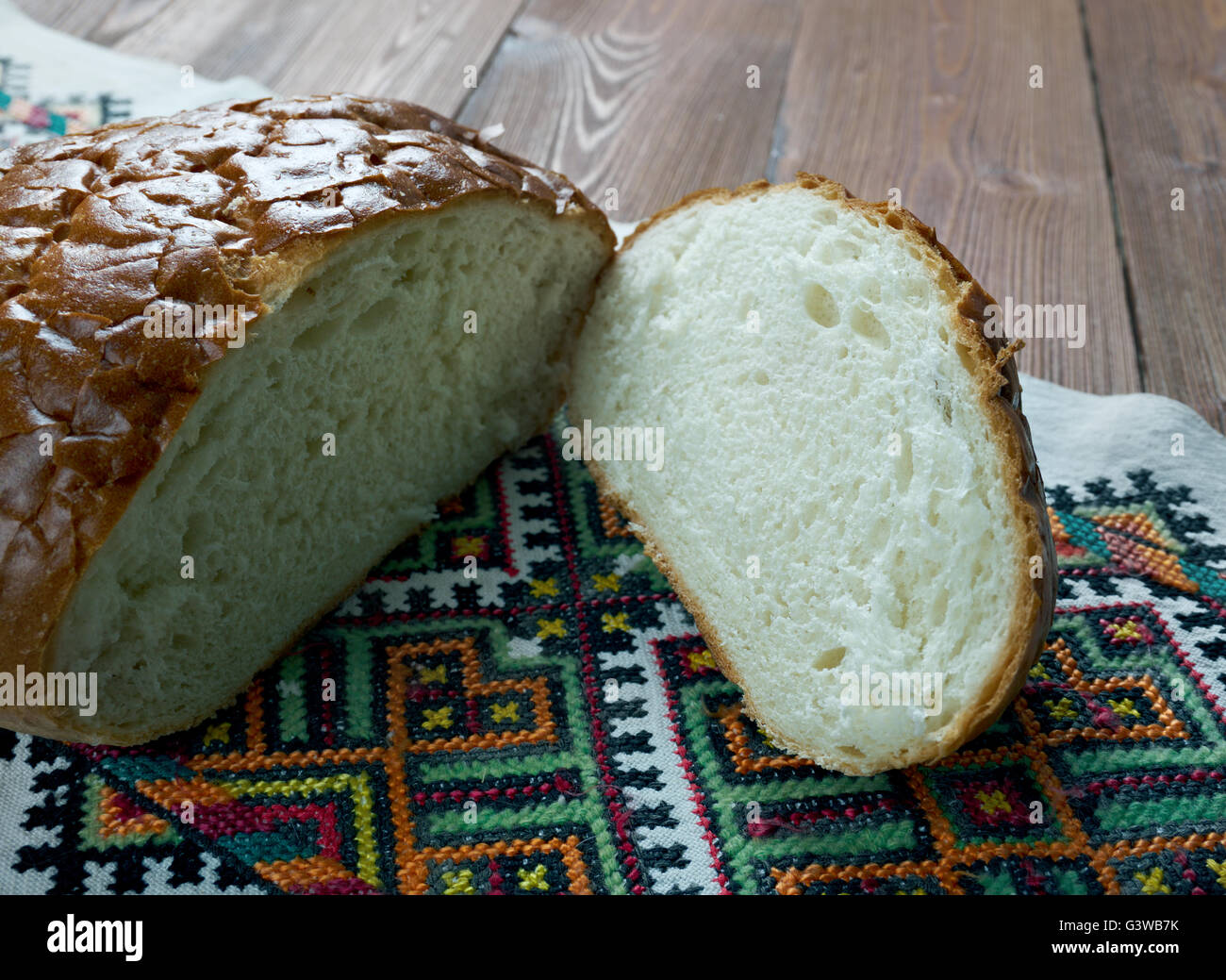 kovriga - Russian traditional round bread Stock Photo - Alamy