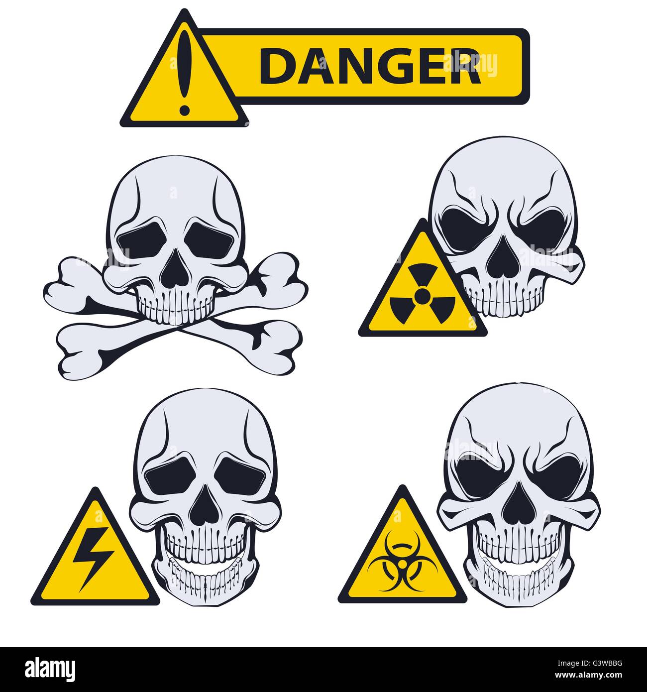 Signs of danger. Illustration on white background for design Stock ...