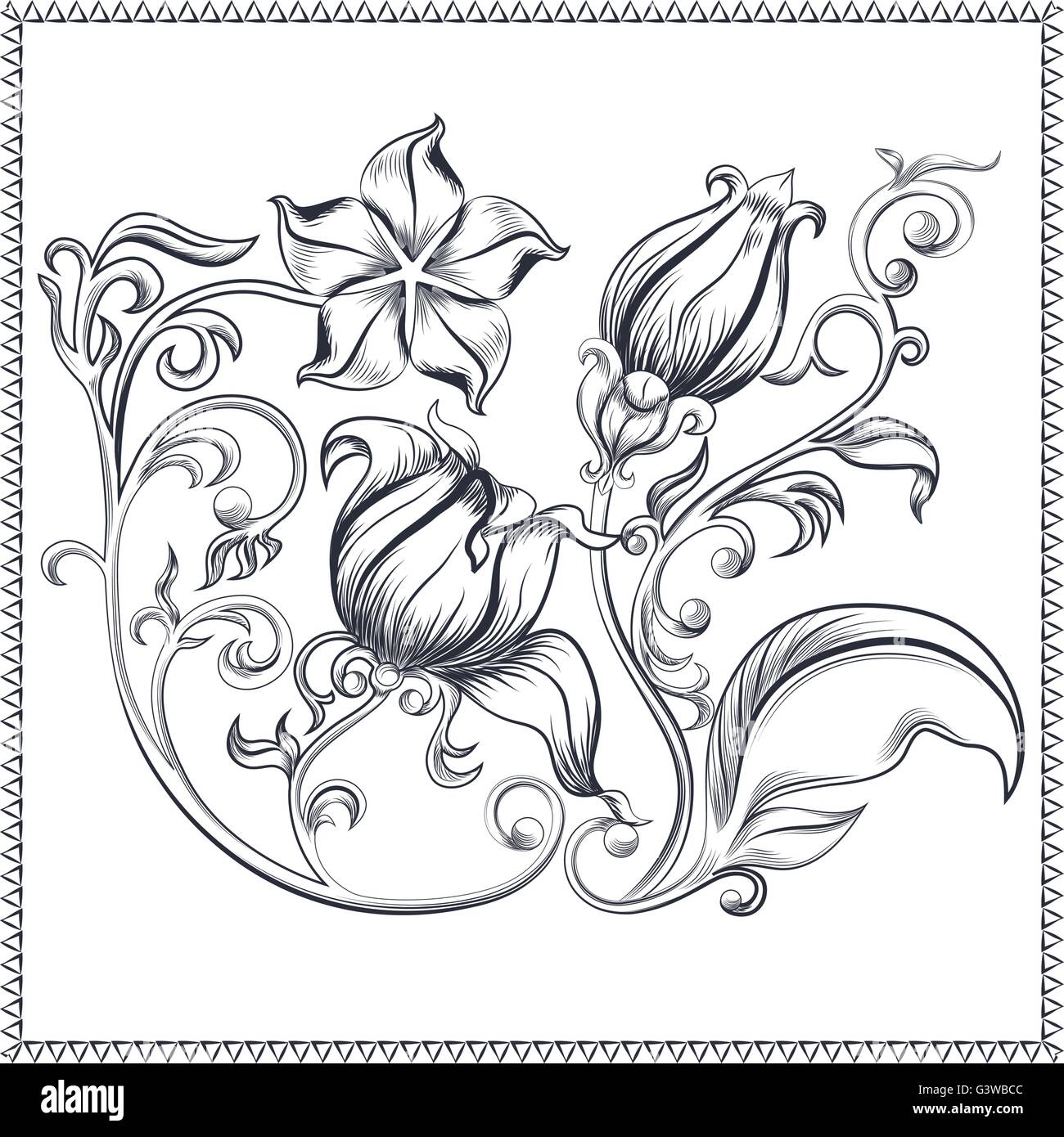 Angular flower floral Stock Vector Images - Alamy