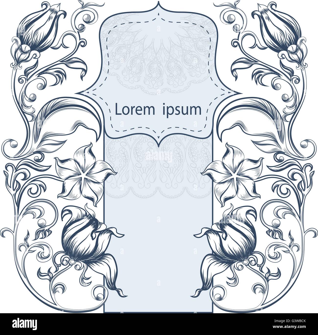 Symmetrical leaf scroll Stock Vector Images - Alamy