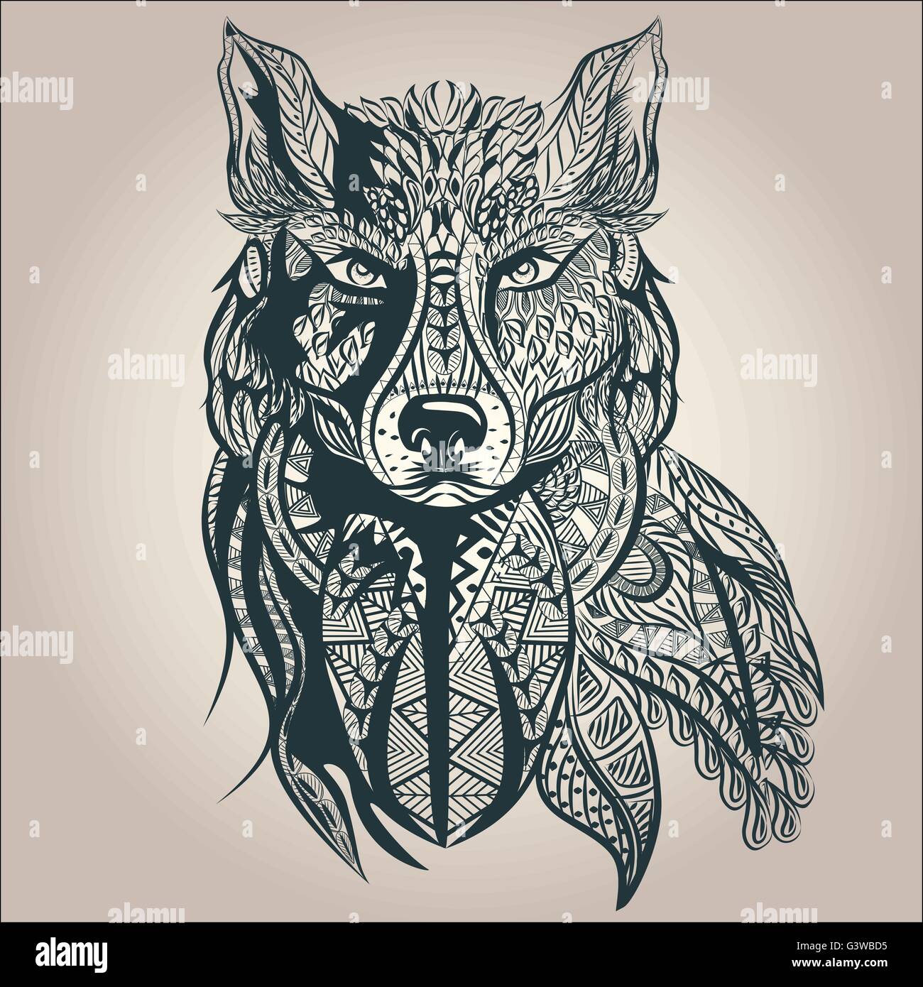 Wolf head pattern hi-res stock photography and images - Alamy